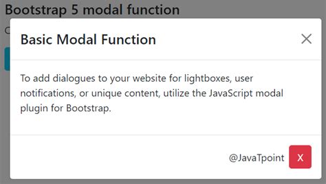 bootstrap 5 modal function javatpoint