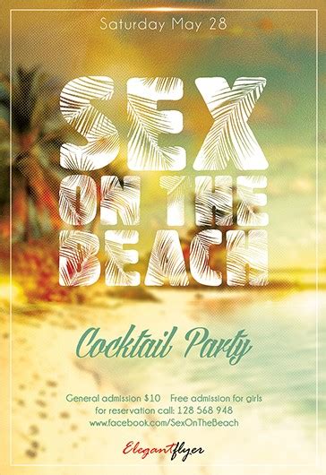 Yellow Creative Sex On The Beach Free Flyer Template Psd By Elegantflyer