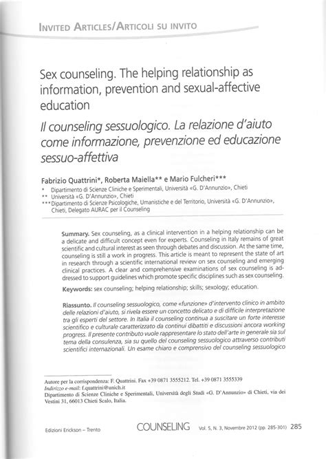 Pdf Sex Counseling The Helping Relationship As Information