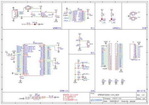 Stm32f103最小系统电路 嘉立创eda开源硬件平台