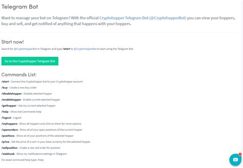 telegram bot cryptohopper documentation