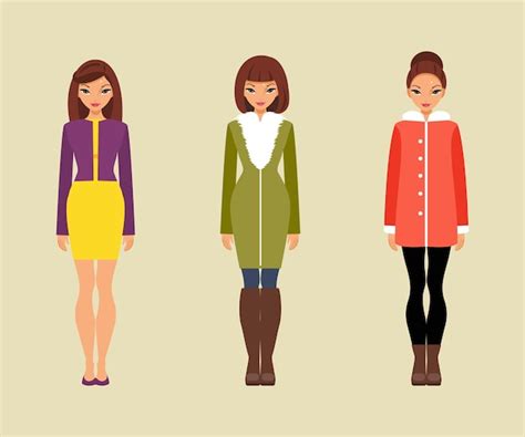 Premium Vector Women In Outerwear Vector Illustration