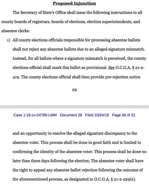 Federal Court Rules Georgia Cant Reject Absentee Ballots For