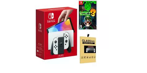 Nintendo Consola Switch Oled Blanco Luigis Mansion 3 Mica Tienda