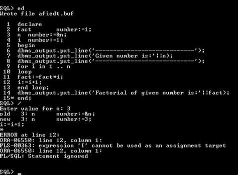 how to find a factorial of a given using for loop using pl sql