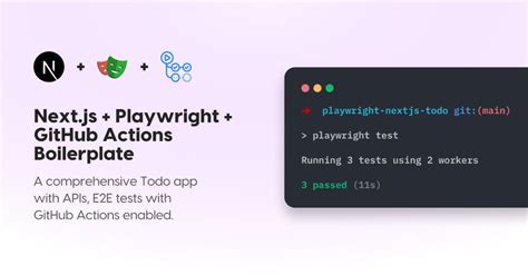 using next js playwright github actions to make a to do app