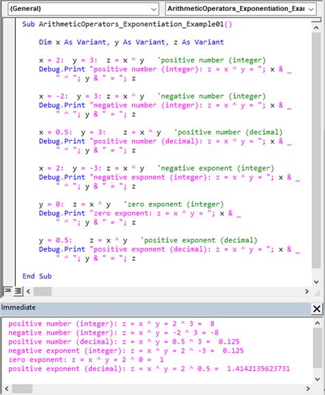 arithmetic operators in vba master office vba