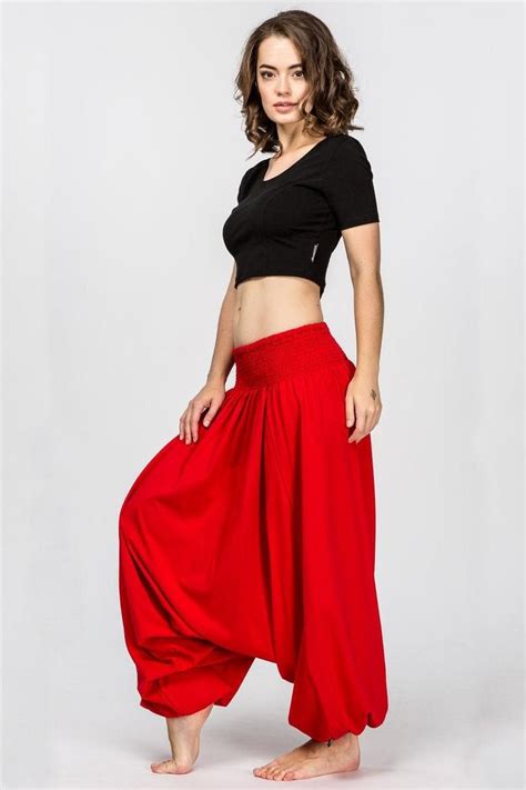 Women Loose Baggy Harem Pants Cotton Jersey Hippie Boho Etsy In 2020