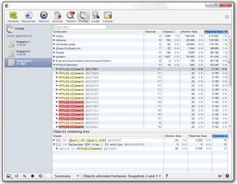 how to get javascript objects size and count in browser