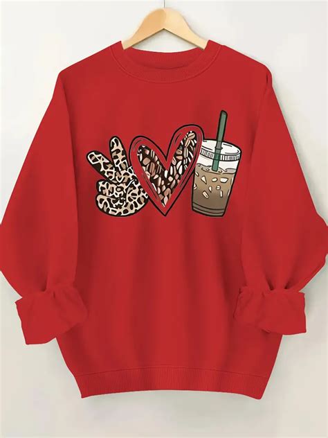 Plus Size Graphic Print Sweatshirt Casual Long Sleeve Crew Temu New