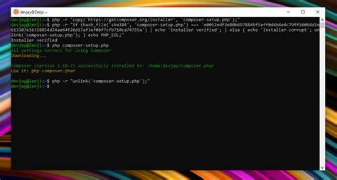 install php 7 and composer on windows 10 through ubuntu in wsl chief