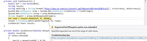 winforms argument out of range exception error in c stack overflow