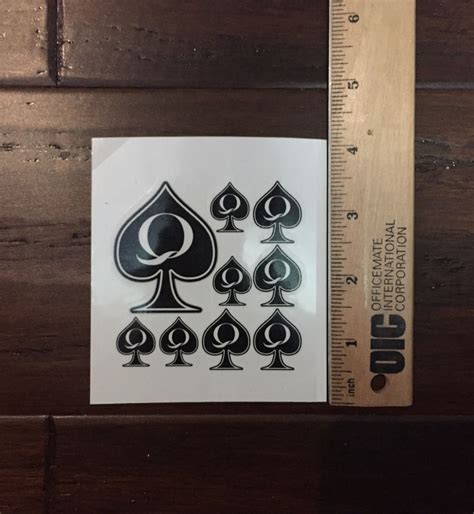 Queen Of Spades Temporary Tattoo Set For Qos 3 Sheets 27 Etsy