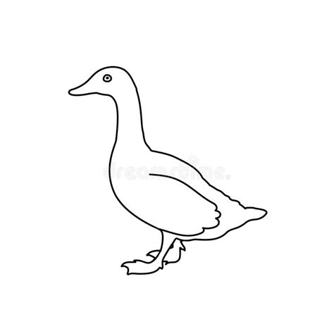 Goose Line Engraved Vintage Logo Vector Icon Illustration Design Stock