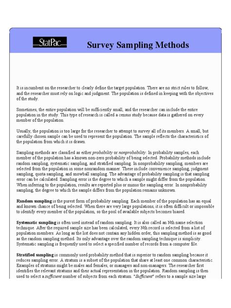Pdf Survey Sampling Methods Dokumen Tips