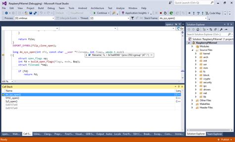 debugging raspberry pi kernel with visualkernel sysprogs tutorials