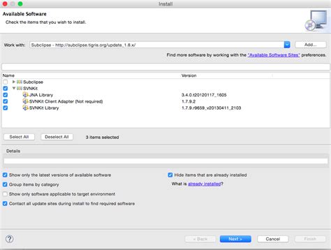 eclipse subclipse unable to load default svn client while adding