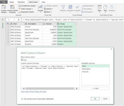 powerquery excel formula to sum a column if there are duplicated in