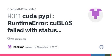 cuda pypi runtimeerror cublas failed with status cublas status not