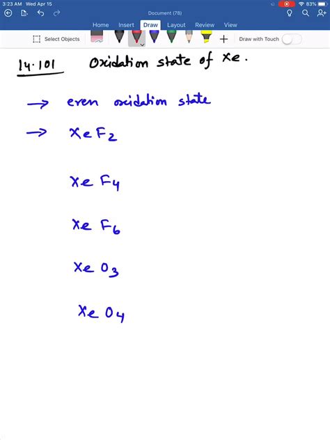Solved What Oxidation States Does Xe Show In Its Compounds