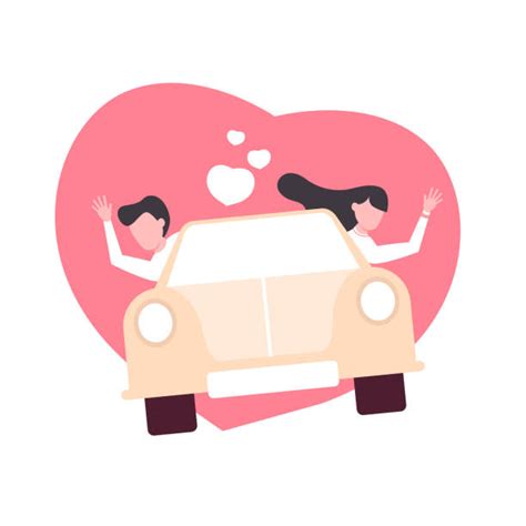 Just Married Car Cartoon Illustrations Royalty Free Vector Graphics