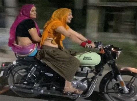 Woman Rides Royal Enfield In Traditional Attire Video Goes Viral