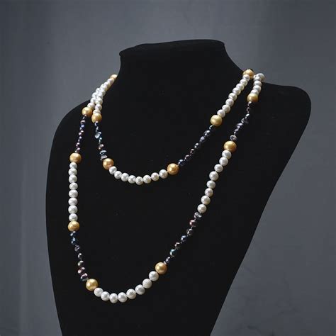 Multicolor Dyed Mixed Size Freshwater Cultured Pearl Strand Necklace 48