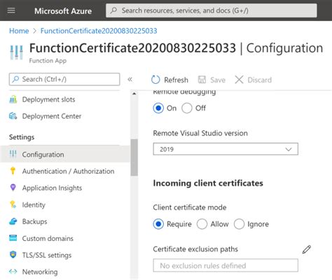 securing azure functions using certificate authentication software