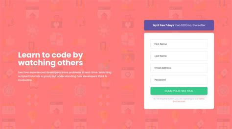 frontend mentor intro component with signup form using tailwindcss