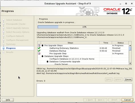 upgrade oracle database from 12 1 0 2 to 12 2 0 1 using dbua wadhah