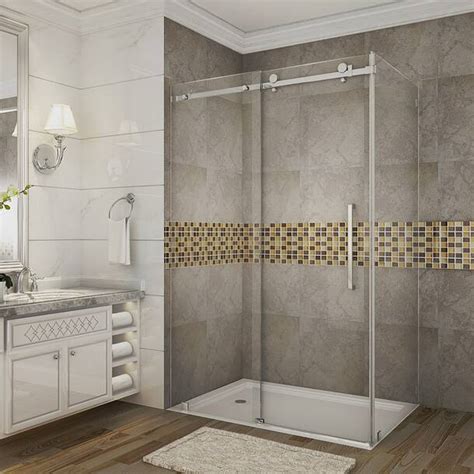 Aston Moselle 56 W X 75 H Single Sliding Frameless Shower Door