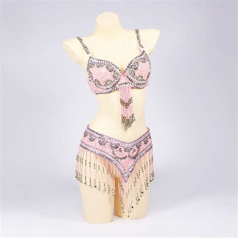 Belly Dancers Beaded Bra And Belt Set Belly Dance Costume Set With Bel