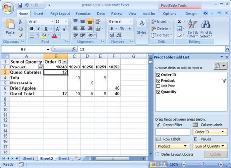 ms excel 2007 how to remove row grand totals in a pivot table