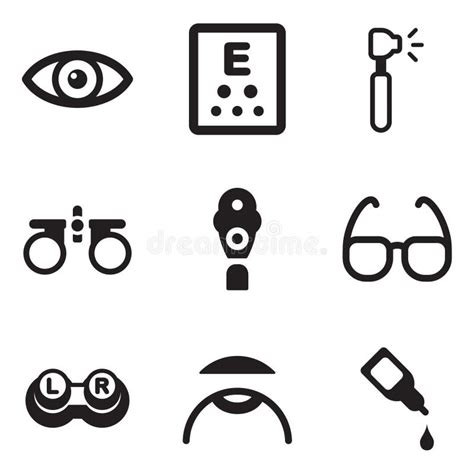 Iconos De La Optometría Ilustración Del Vector Ilustración De Equipo