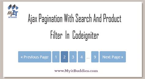 ajax pagination with search and product filter in codeigniter