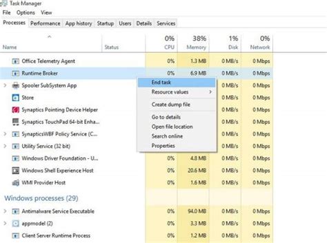 runtime broker what is it and how to fix high cpu usage in windows 10