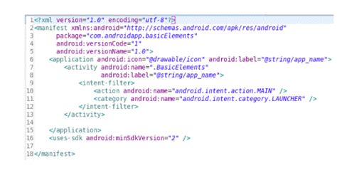 android manifest file the application manifest xml file in android