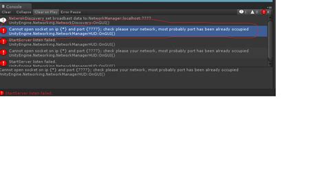 unity3d unity unet error cannot open socket on ip{ } and port{7777