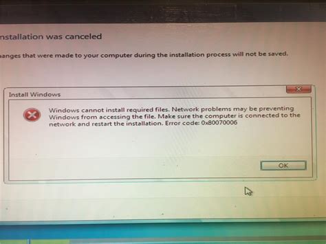 expanding windows files 0 then an error occurs 0x80007006 microsoft