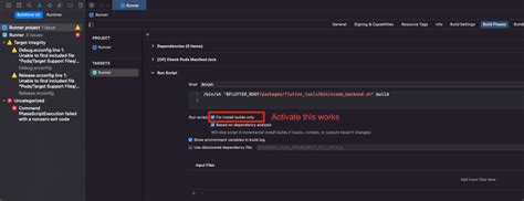 ios flutter failed to package command phasescriptexecution failed