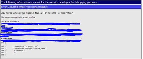 sftp coldfusion secure ftp existsfile errors when file doesn t exist
