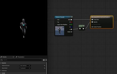 ue5 で render target と scenecapture component 2d で背景透過でメッシュをキャプチャする