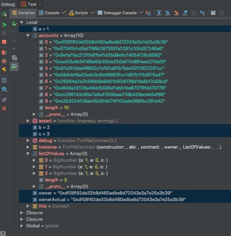 debugging solidity smart contracts inside of the intellij ide by