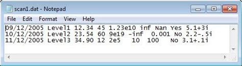 read formatted data from text file or string matlab textscan