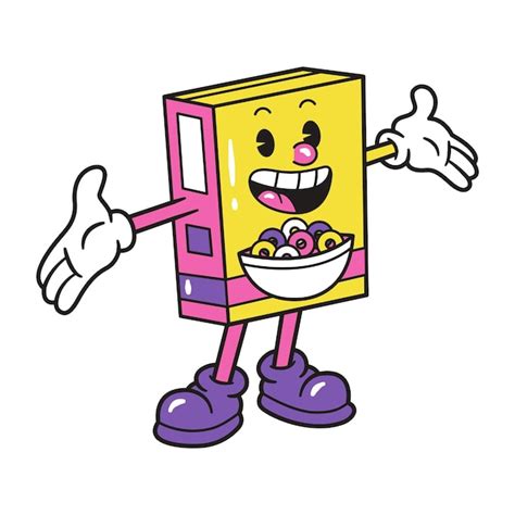 Premium Vector Cartoon Character Cereal Box