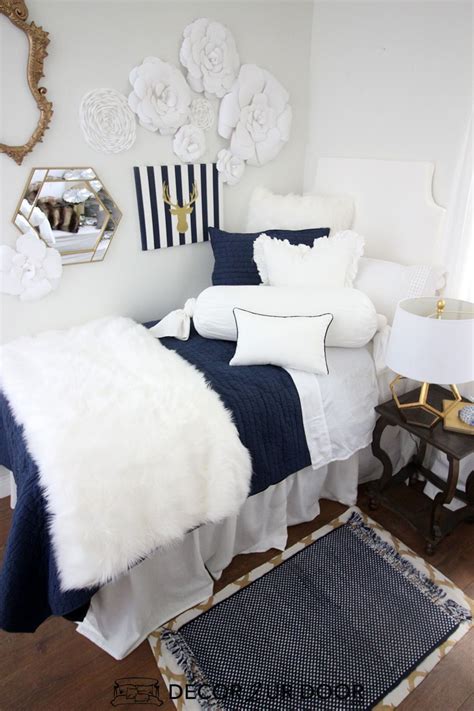 Navy And White Dorm Bedding And Dorm Room Decor Shop This Years