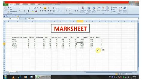 how to create a marksheet in ms excel youtube vrogue