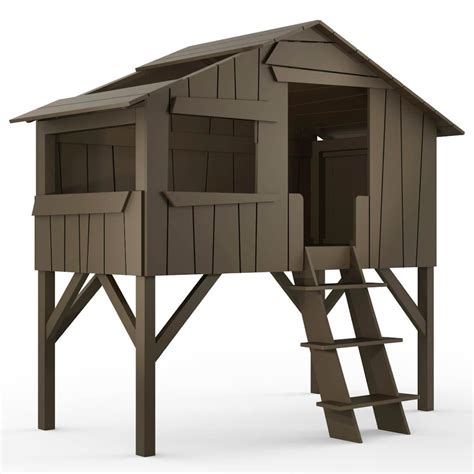 Lit Cabane Superposé Toboggan 90x190cm Tilleul Mathy By Bols Naturel