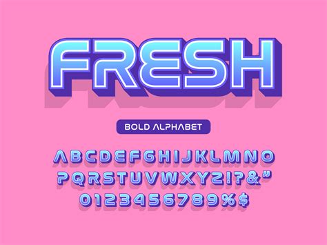 Modern 3d Bold Font And Alphabet 266296 Scarica Immagini Vettoriali