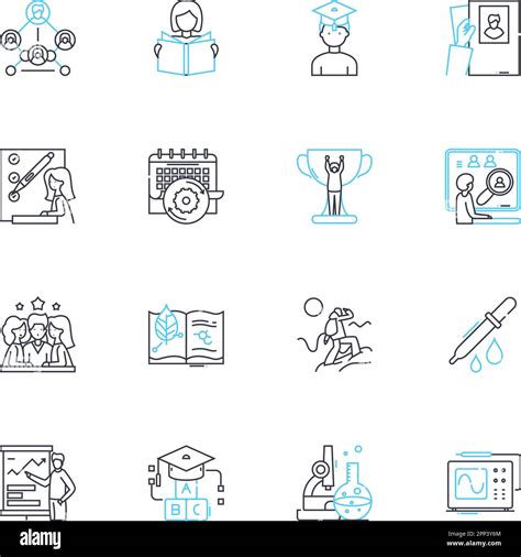 Cyber Academy Linear Icons Set Cybersecurity Nerking Coding Hacking